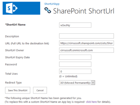 SharePoint ShortUrl