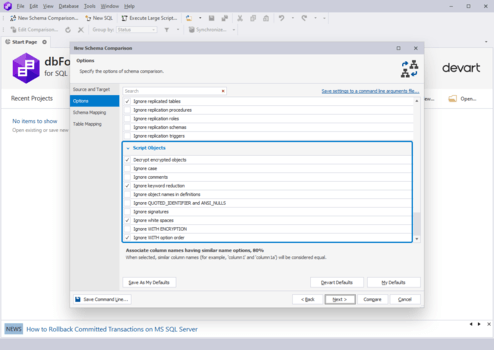dbForge Schema Compare for SQL Server