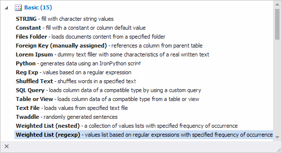 dbForge Data Generator for Oracle
