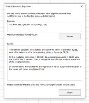 Pine AI Excel Add-In