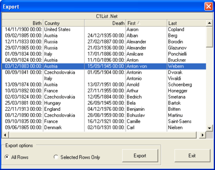 ComponentOne List for WinForms
