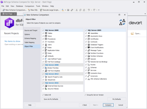dbForge Schema Compare for SQL Server