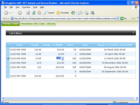 Infragistics NetAdvantage for Web Client