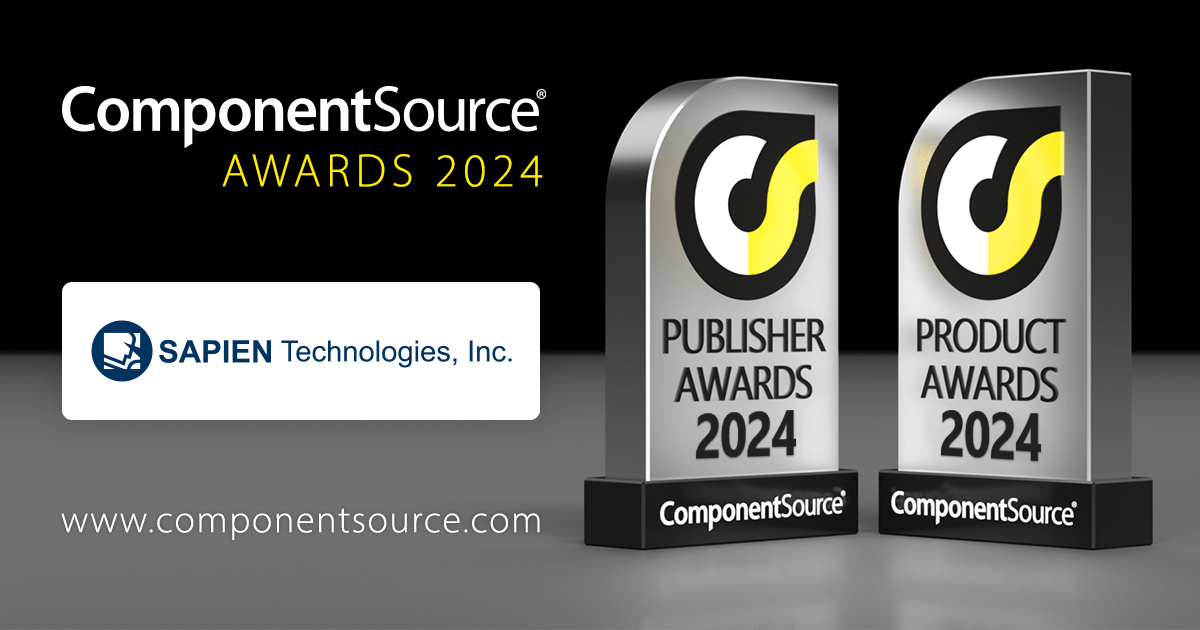 SAPIEN Technologies Wins Two ComponentSource Awards