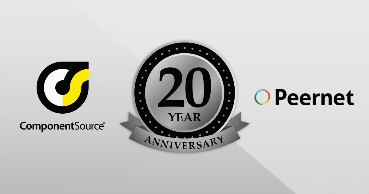 PEERNET and ComponentSource Celebrate 20 Years in Partnership