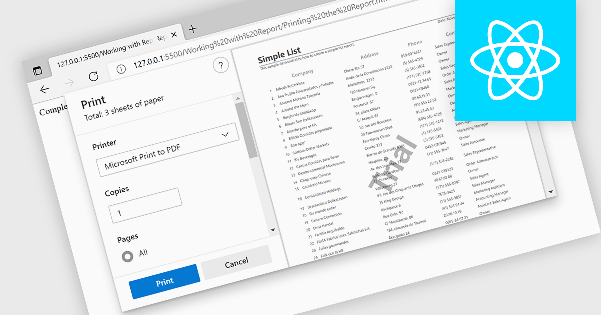 Easily Generate Printable Versions of Reports Easily Generate Printable Versions of Reports
