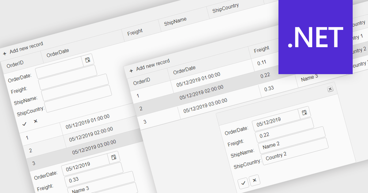 Ermöglichen einer einfachen Datenbearbeitung mit Rasterformularen