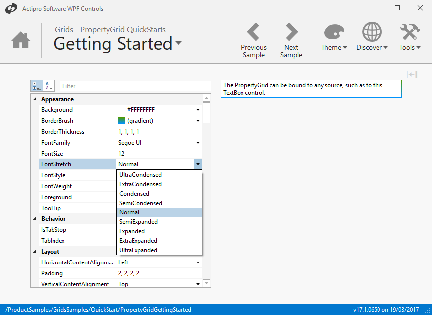 Actipro Grids for WPF（英語版）