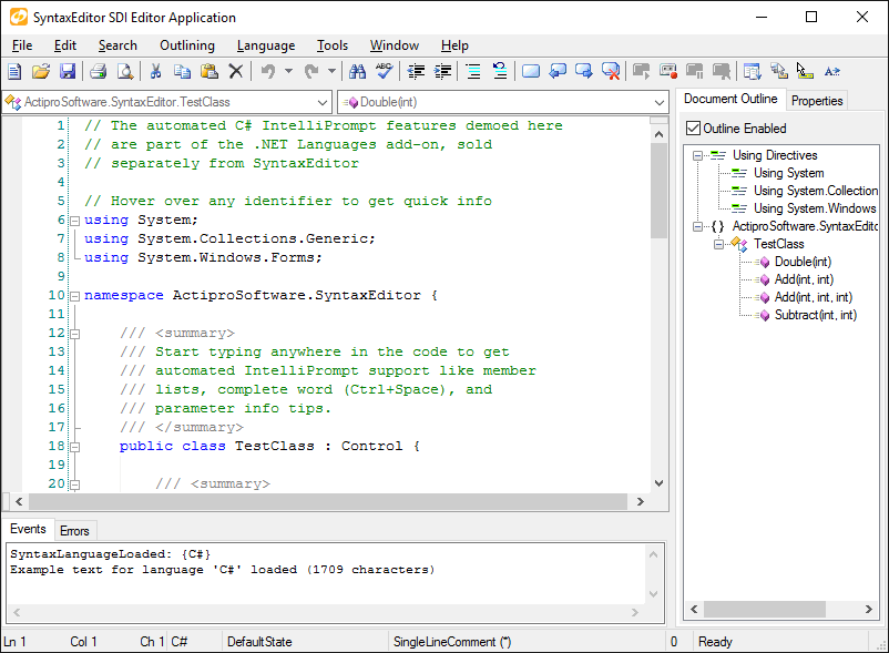 Actipro Syntaxeditor For Winforms