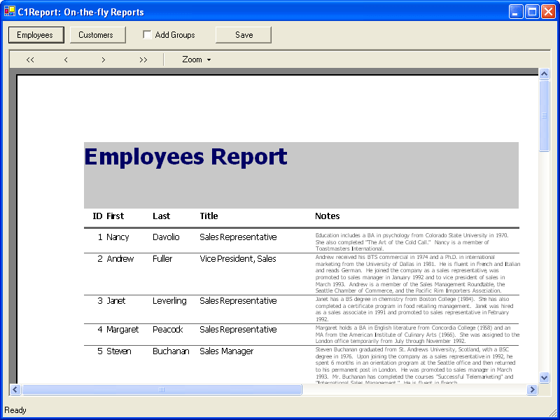 Componentone Reports For Winforms 