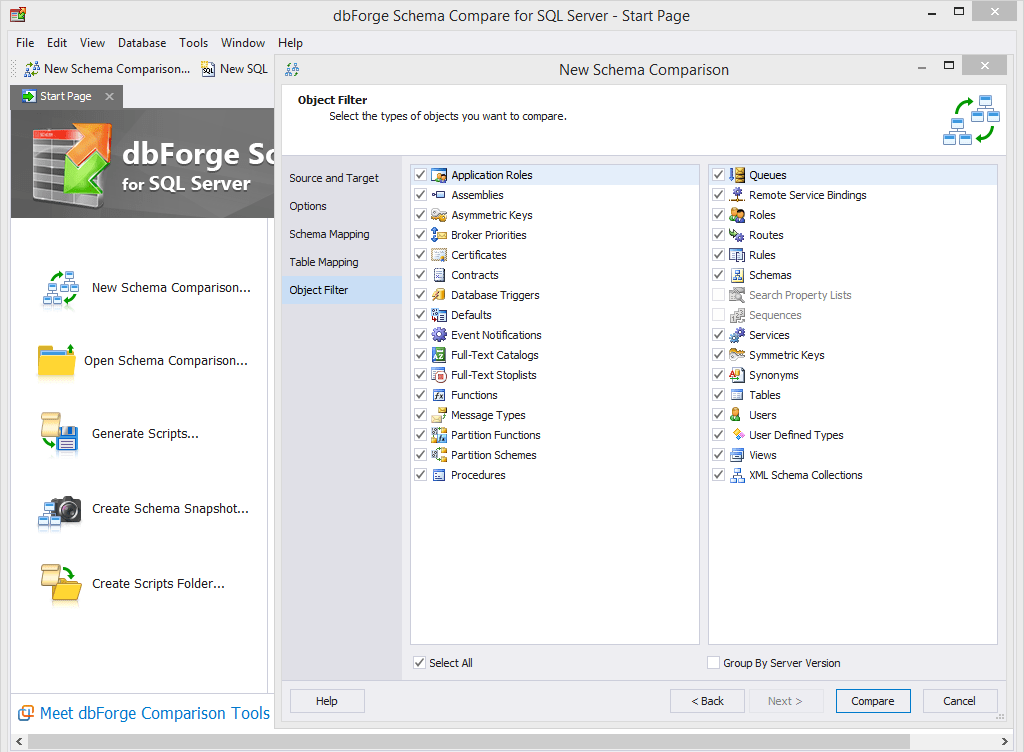 dbForge Schema Compare for SQL Server