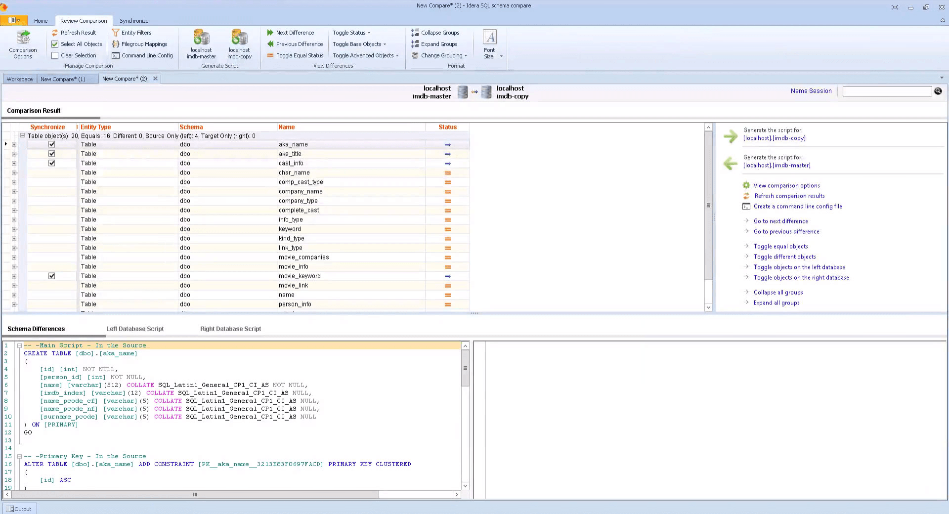 SQL Comparison Toolset