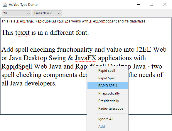 RapidSpell Java Desktop