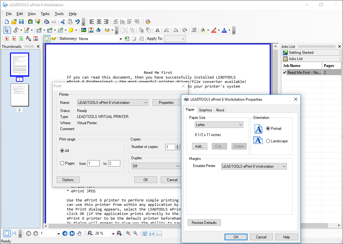 LEADTOOLS ePrint Professional