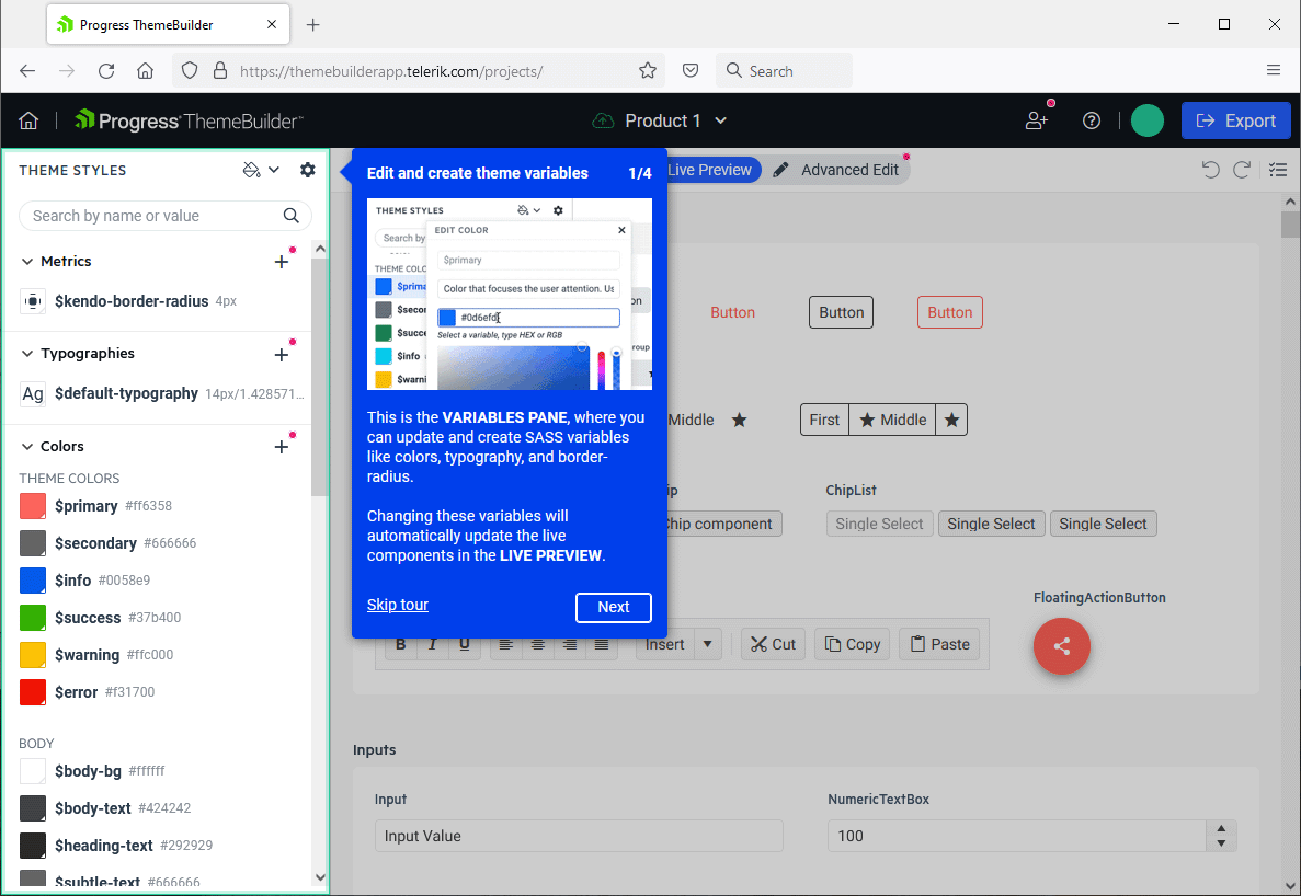 Progress ThemeBuilder