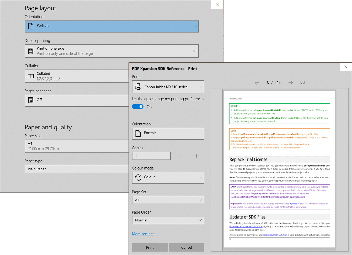PDF Xpansion SDK - PDF Document Printer