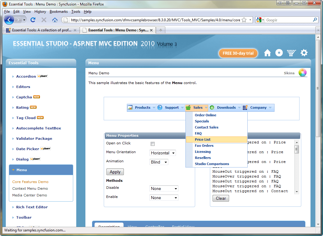 Syncfusion Essential Tools for ASP.NET MVC Syncfusion Essential Tools for ASP.NET MVC