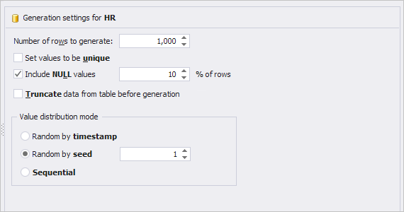 dbForge Data Generator for Oracle