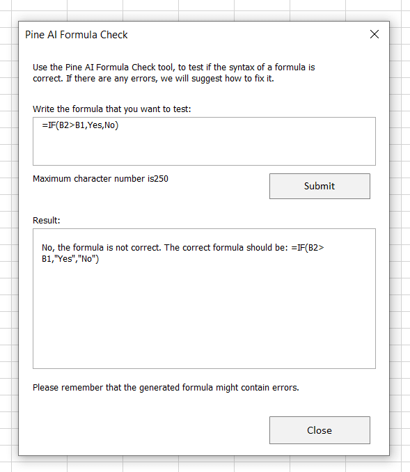 Pine AI Excel Add-In