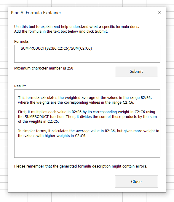 Pine AI Excel Add-In