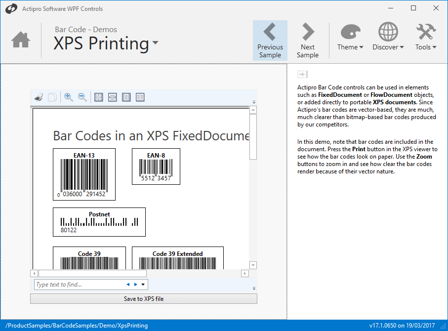 Actipro Bar Code For Wpf