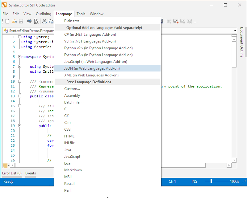 Actipro Syntaxeditor For Wpf