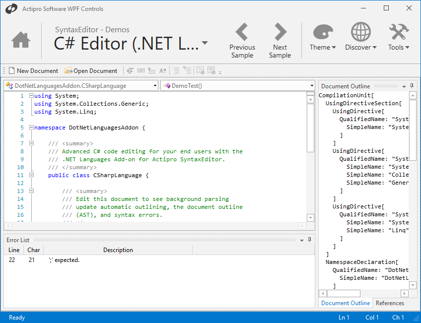 Actipro Syntaxeditor For Wpf