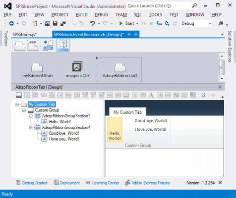 Add-in Express Ribbon Designer for SharePoint and Office 365 Features