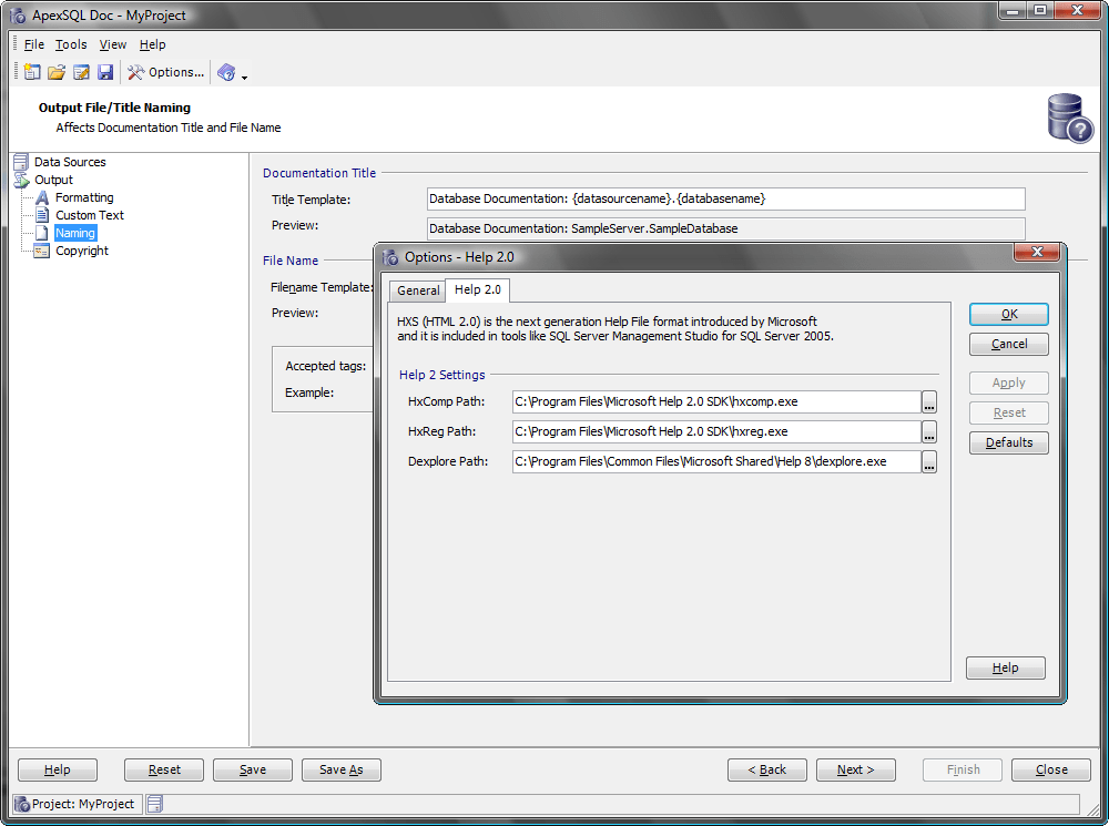 ApexSQL Doc Standard