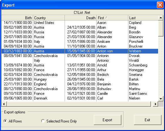 ComponentOne List for WinForms（英語版）