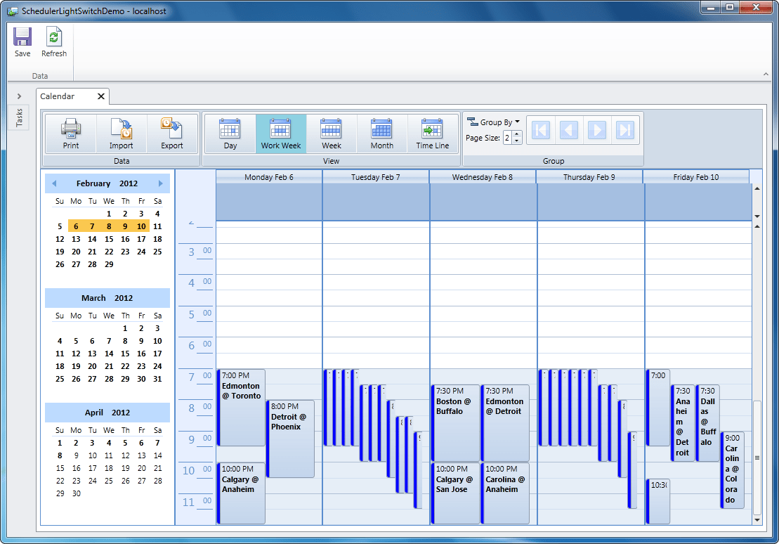 ComponentOne Scheduler for LightSwitch
