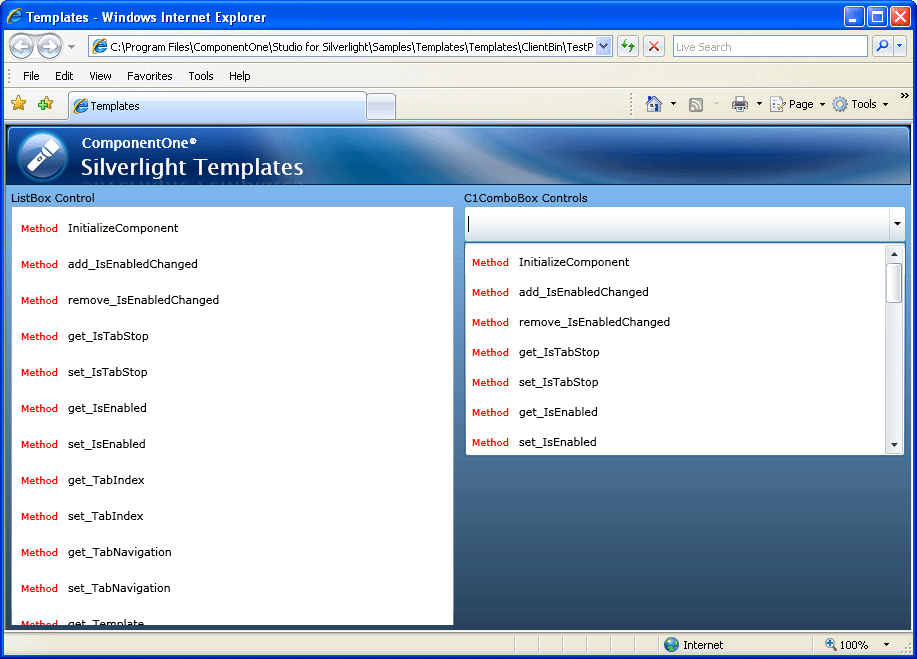 ComponentOne Studio Silverlight（英語版）