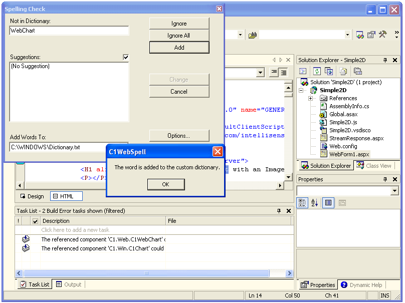 ComponentOne WebSpell IDE for ASP.NET（英語版）