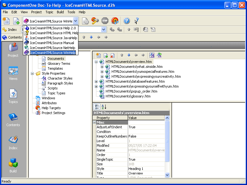 ComponentOne Doc-To-Help for Word 2012