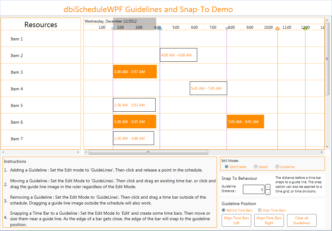 Solutions Schedule for WPF