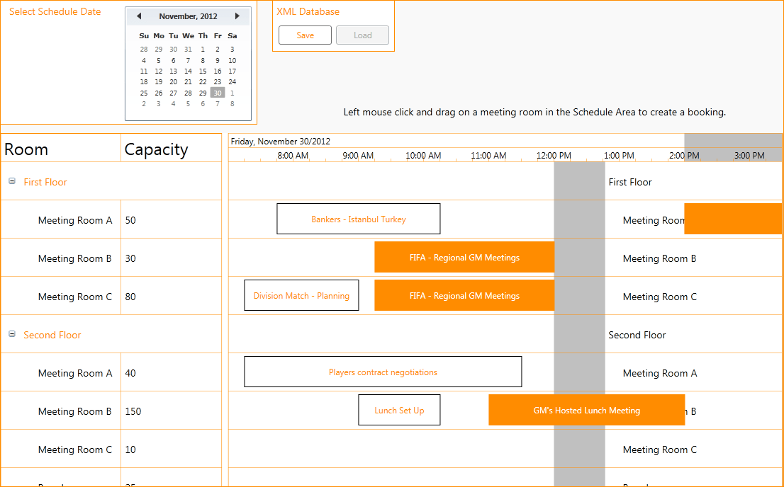 Solutions Schedule for WPF