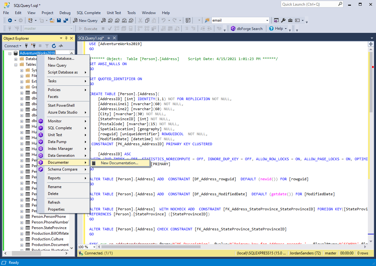 dbForge Documenter for SQL Server