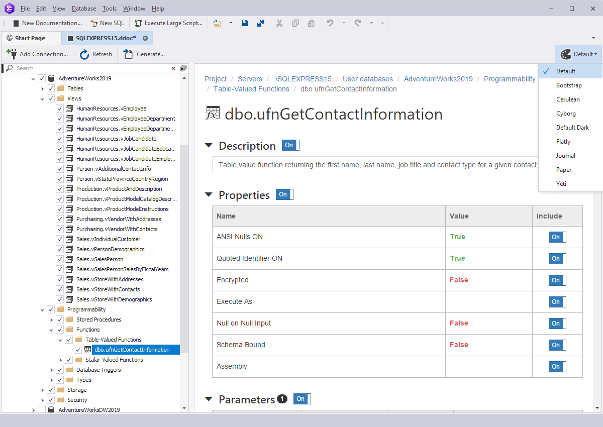 dbForge Documenter for SQL Server