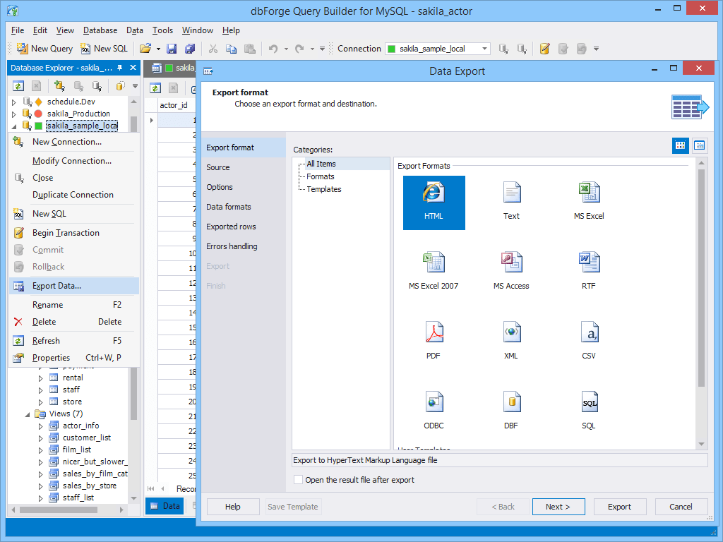 dbForge Query Builder for MySQL