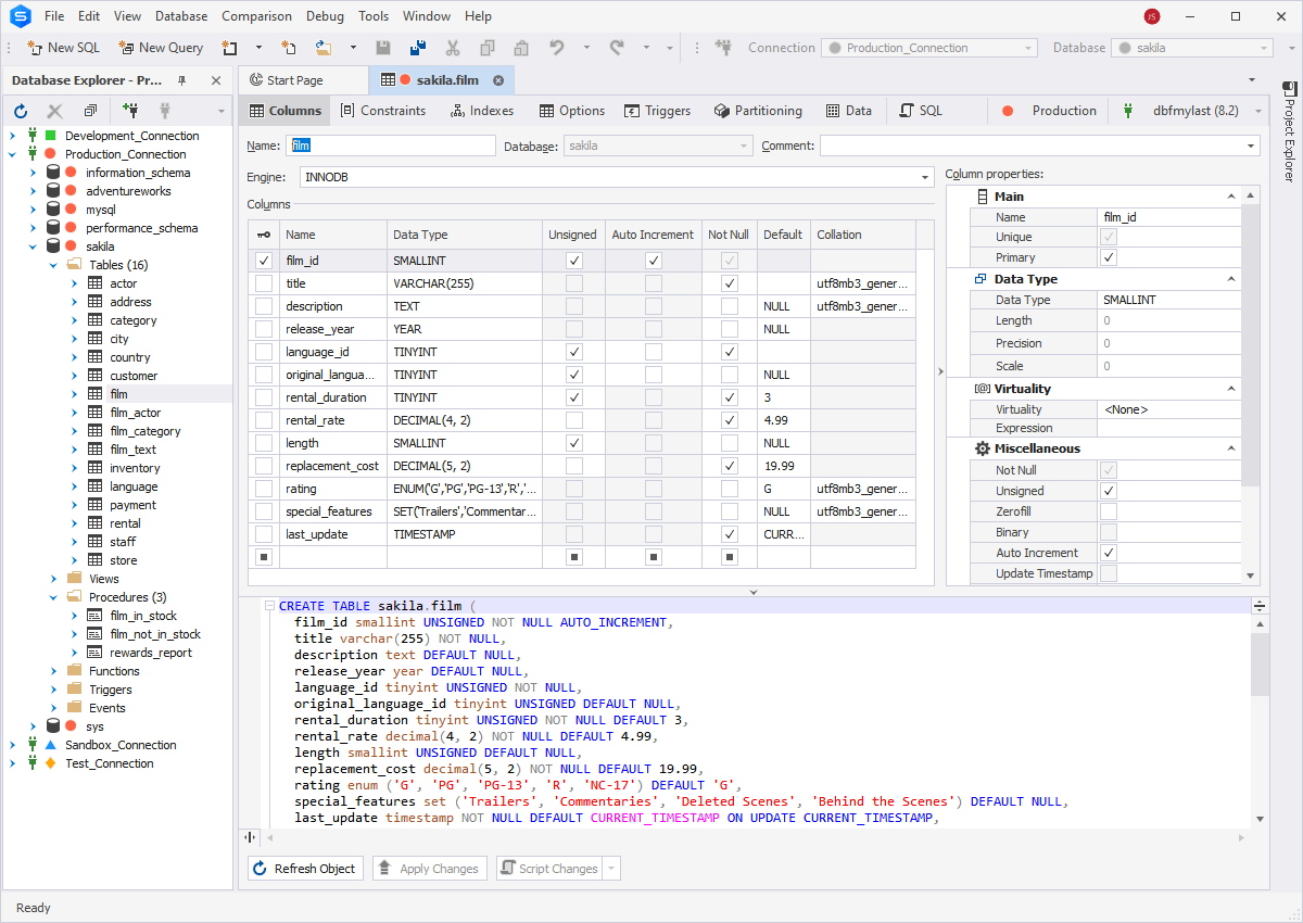 dbForge Studio for MySQL