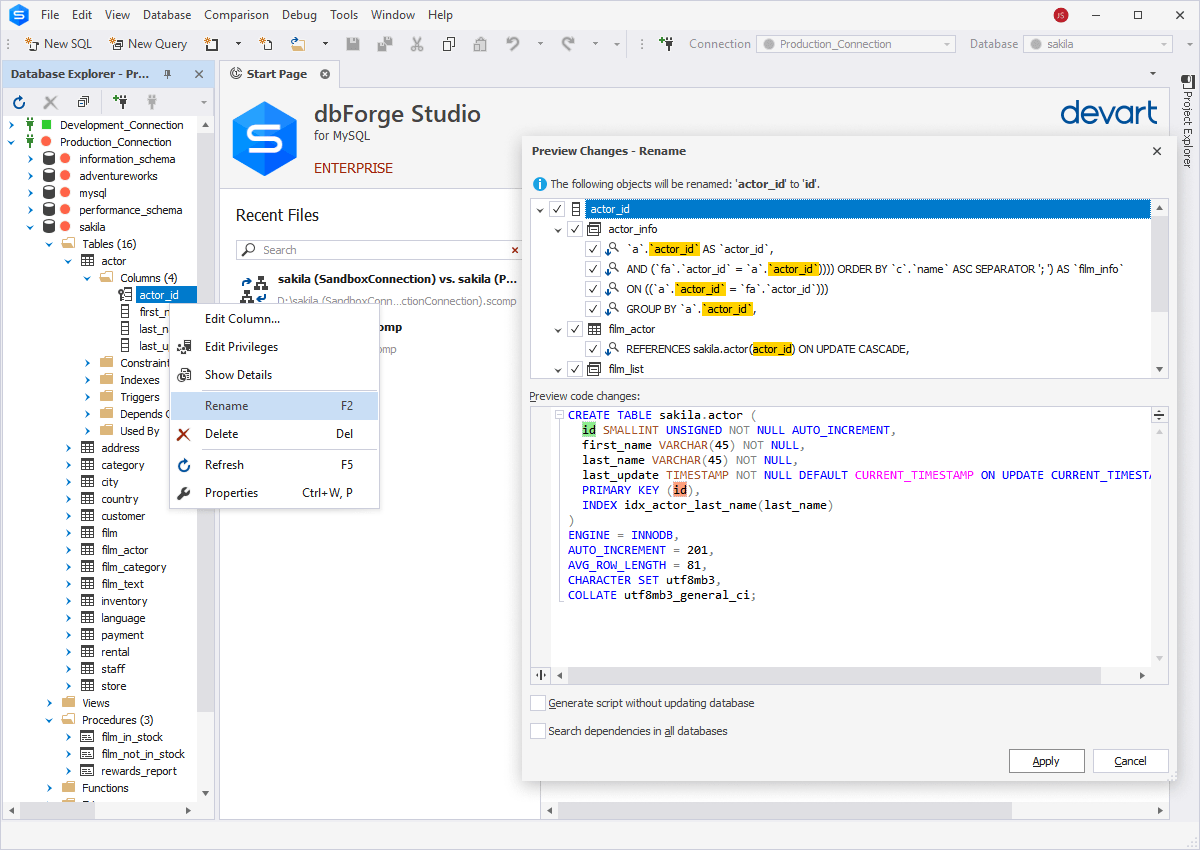 dbForge Studio for MySQL