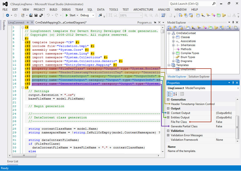 LinqConnect models are created in its own visual designer.