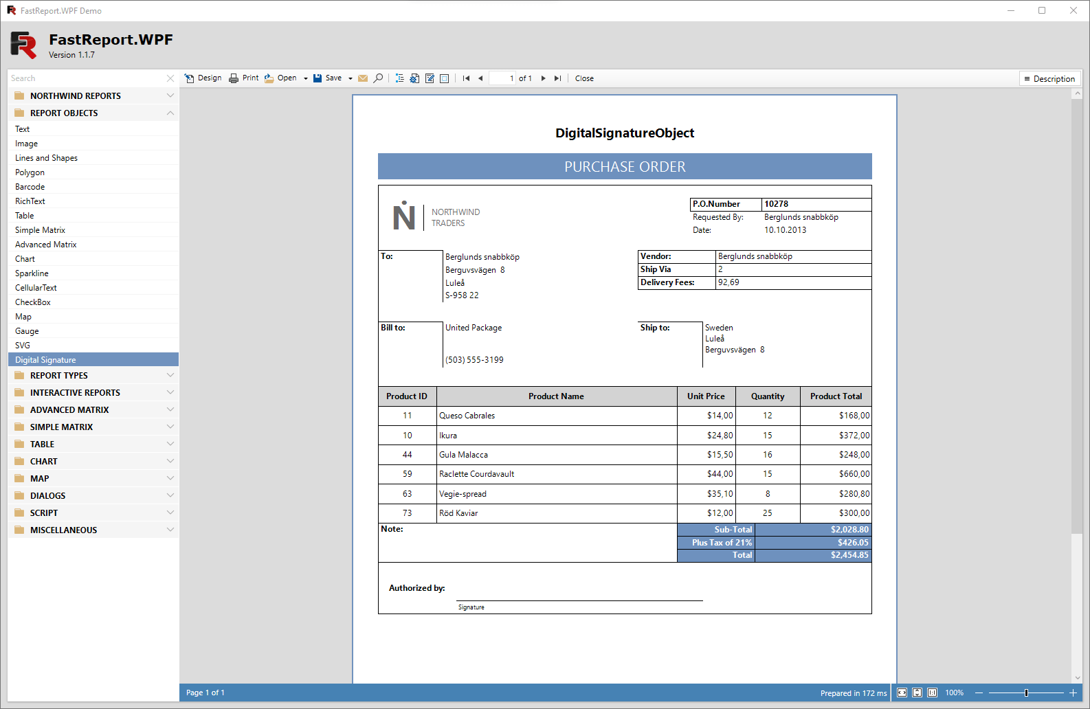 FastReport WPF（英語版）