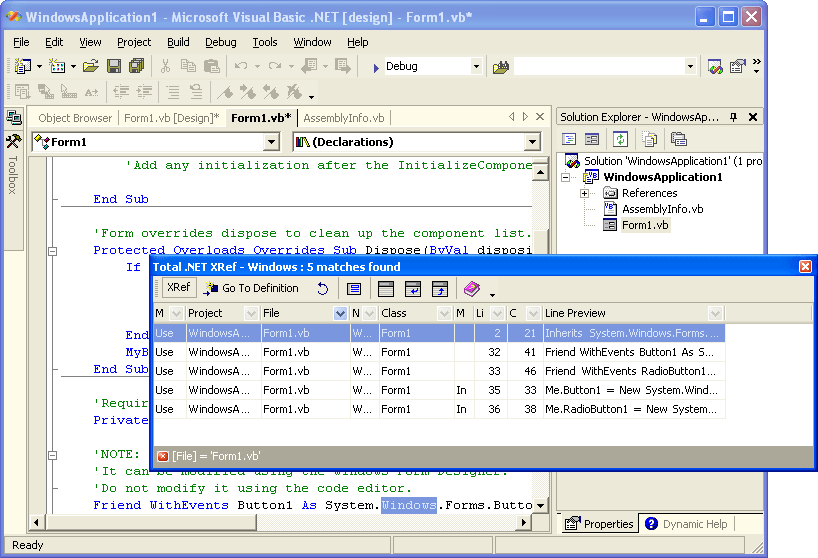 Total .NET Xref - for Visual Studio 2002/2003（英語版）