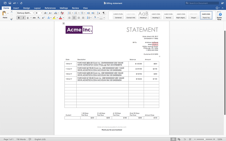 Document Solutions for Word