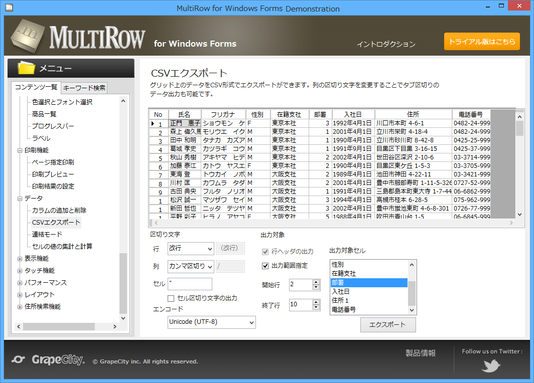 MultiRowPlus for Windows Forms（日本語版）