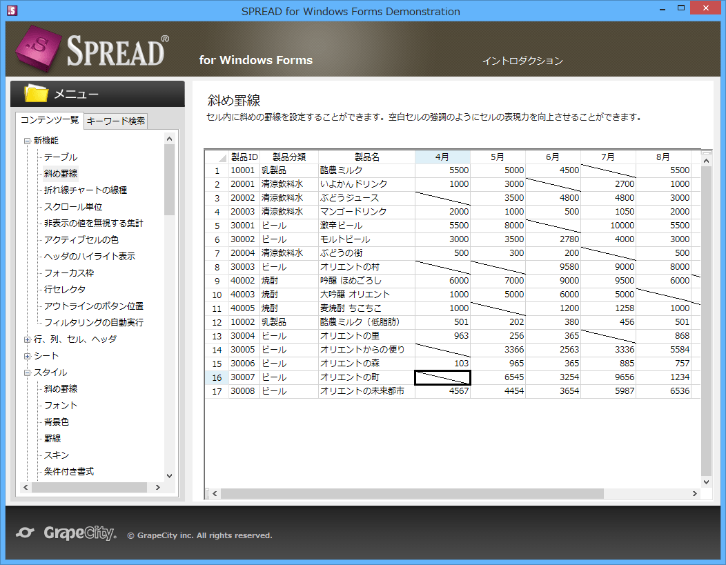 SPREAD for Windows Forms（日本語版）