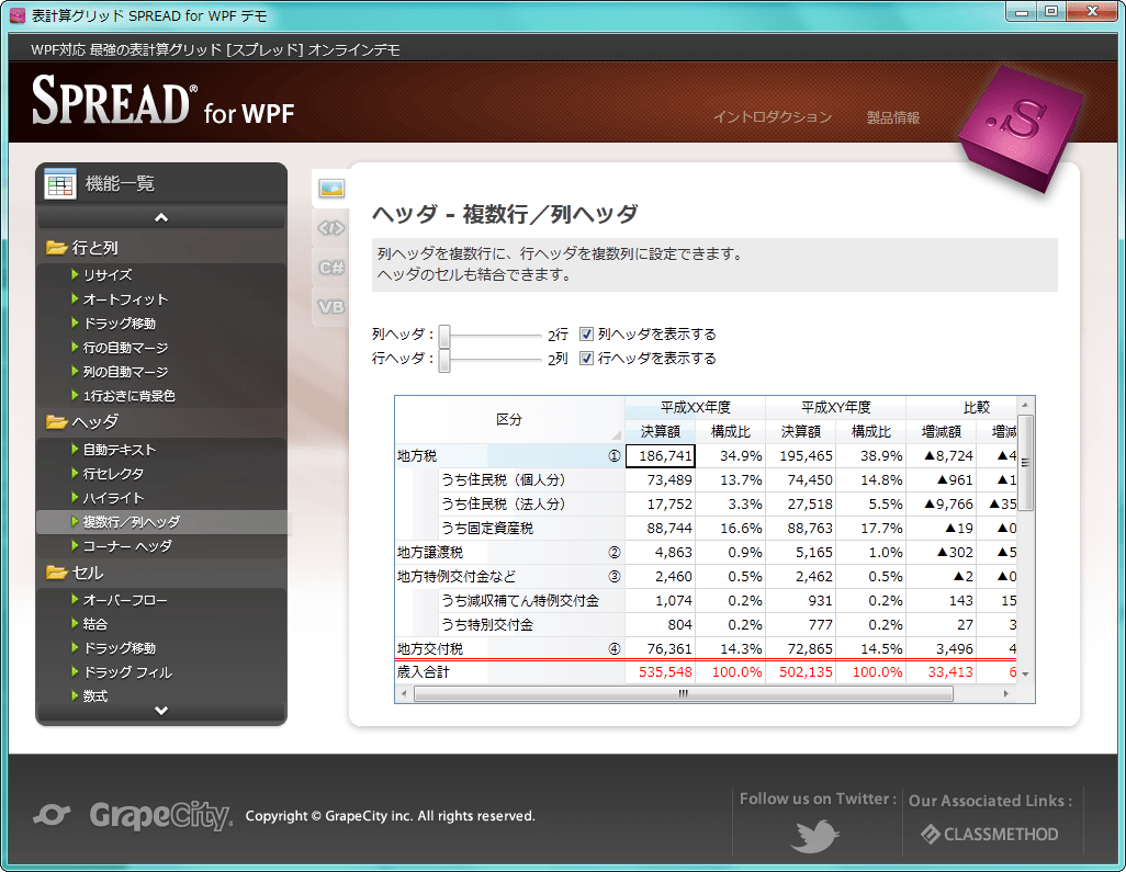 SPREAD for WPF（日本語版）