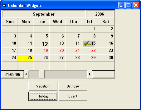 Calendar Widgets