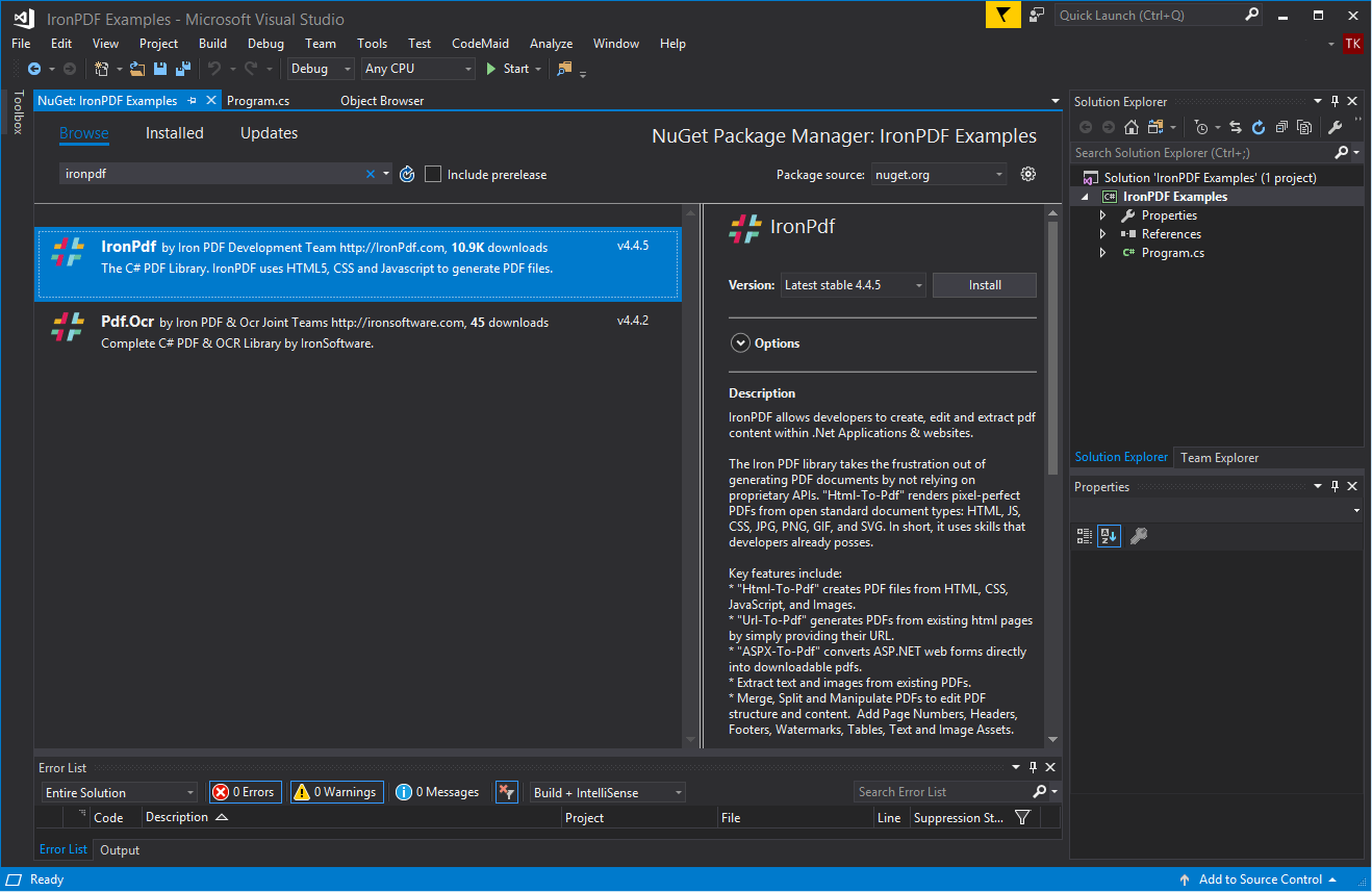 IronPDF for .NET